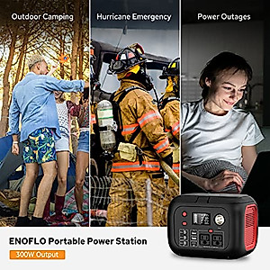 Portable Power Station With Wireless Charging 300W Portable Solar Generator 228Wh Portable Power Supply With LED Light Power Generator 9 Outputs Portable Charging Station for Outdoor Camping Emergency