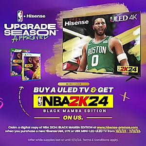 Hisense 55-Inch Class U6 Series ULED Mini-LED Google Smart TV (55U6K, 2023 Model) - QLED, Full Array Local Dimming, HDR 10+, Dolby Vision IQ, Game Mode Plus VRR, 240 Motion Rate, Compatible with Alexa