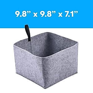 JTJ Sourcing Felt Storage Organizer - 7x10x10-Inch Baby Clothes Drawer Organizer - Dividers and Storage Division Box for Socks and Underwear - Nursery Organization Bins and Dresser Box - Set of 3