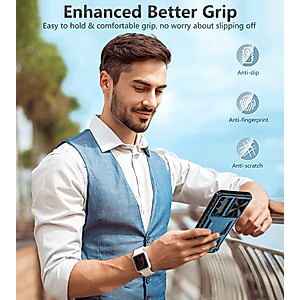 FNTCASE for Samsung Galaxy S23 Case: Military Grade Drop Protection Rugged Protective S23 5G Cell Phone Cover with Kickstand & Slide | Shockproof TPU Matte Textured Sturdy Bumper Cases 6.1'' - Blue