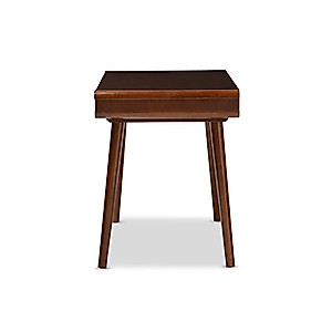 BAXTON STUDIO Casarano Two-Tone Finish 2 Drawer Wood Home Office Writing Desk, Dark Walnut/White