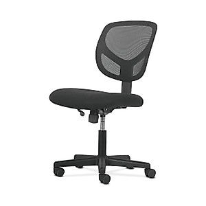 HON BSXVST101 Sadie Swivel Mid Back Mesh Task Without Arms-Ergonomic Computer/Office Chair (HVST101), Black
