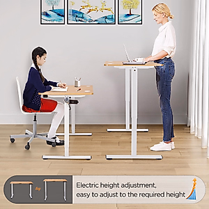 Electric Standing Desk Adjustable Height Computer Desk Standing Desk Adjustable Height Electric Standing Desk Adjustable Height with Memory Height Setting Quiet Lifting 42.5’’x 23.6’’ Thick 0.59’’