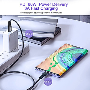 Dlwinsoc New Nylon USB C to USB C Cable (2-Pack，6ft ，60W) USB 2.0 Type C Fast Charging Cable for iPad Mini 6,iPad Air 2020, iPad Pro 2020, MacBook Air/Pro, Samsung Galaxy S21/20
