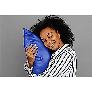 ShopBedding Luxury Satin Pillowcase for Hair – Standard Satin Pillowcase with Zipper, Royal (1 per Pack) – Blissford