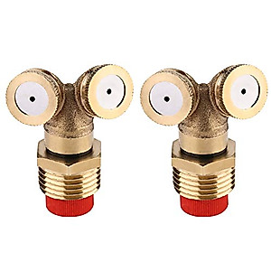 2pcs Brass Spray Misting Nozzle, Double Nozzle Spray Agricultural Garden Sprinkler Irrigation Sprayer for Washers Cleaner Gun