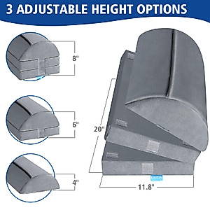 KAYFIA Foot Rest for Under Desk at Work XX-Large with 3 Adjustable Heights，Foot Stool with Supportive Gel-Infused Foam, Warmer Feet Pocket Footrest for Office Gaming Chair, for Leg Support -Gray