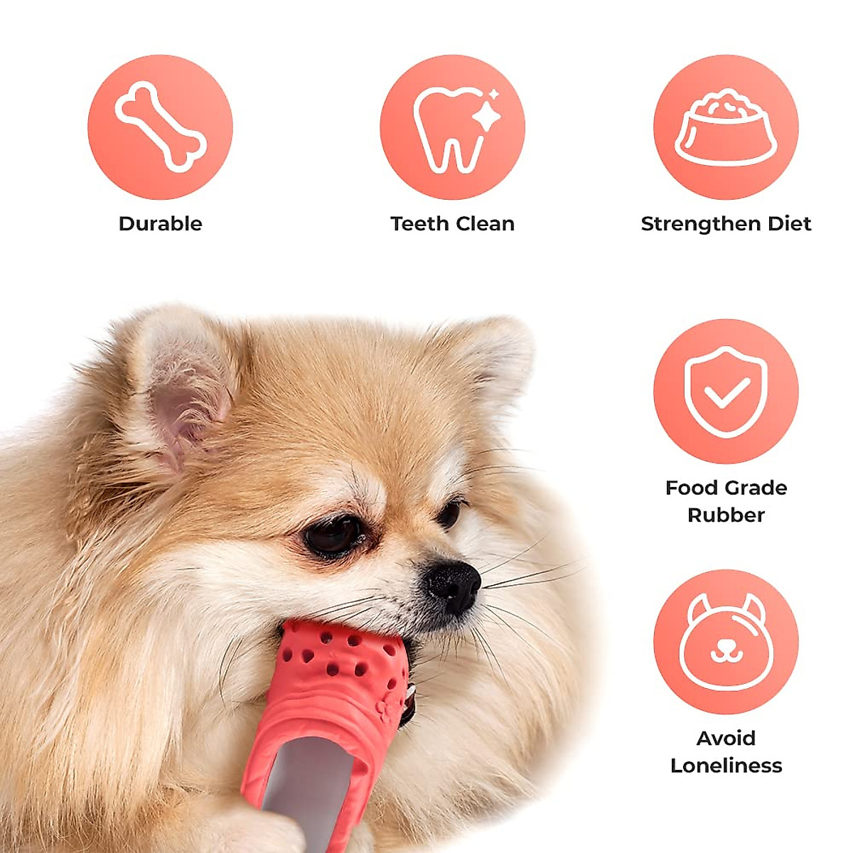 MONDOTOY Dog Chew Toys,Durable Rubber Slipper Toy for Puppy,Dog Tough Toys for Pet Training and Cleaning Teeth,Interactive Puppy Toys Aggressive Chewers Small Meduium Breed