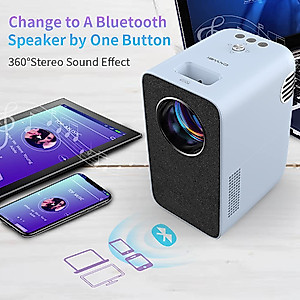 [$125 Big Sale]Native 1080P 7000LM Outdoor Movie Projector, Wireless Home Theater Projector with WiFi and Bluetooth, Indoor LED Video Projector Airplay Mirroring/HDMI/USB for Smart Phone DVD TV Stick