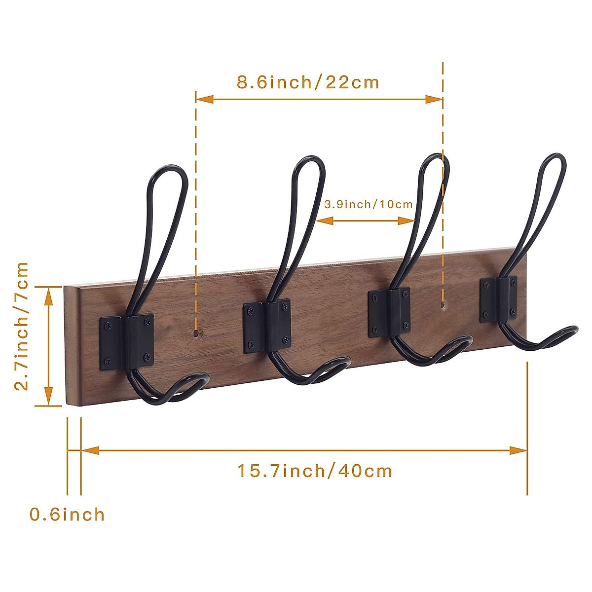 Mzizi Dco Coat Rack Wall Mounted,Wall Coat Rack with 8 Rustic Coat Hooks,Office Entryway Bedroom Hanging Towel Coat Clothes Hat Bag Robes (2 Pack)