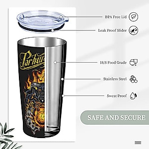 HIKTIEK Parkway Musics Drive Stainless Steel Insulated Car Sippy Cup With Lid Travel Mug for Cold Hot 20 oz