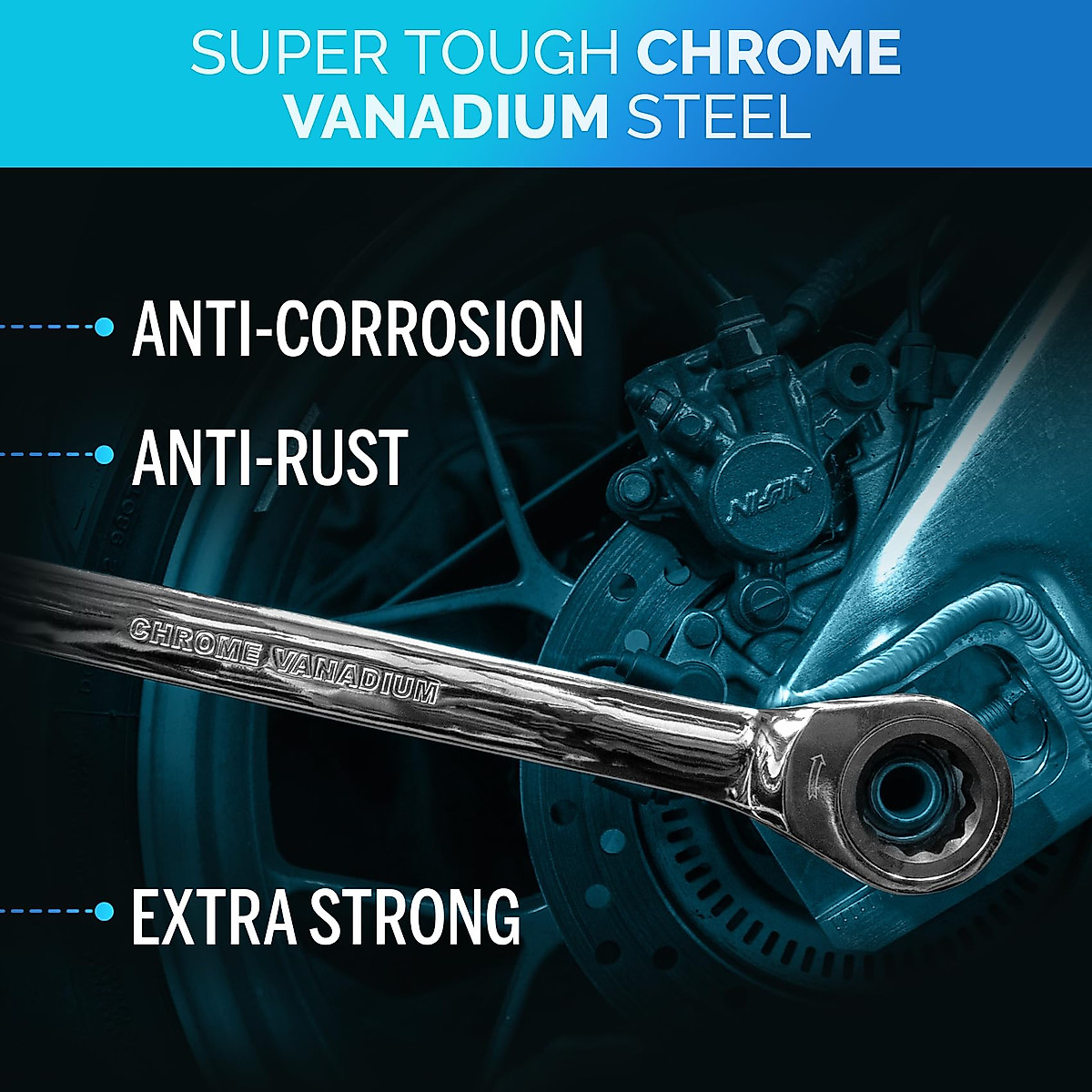 TOOLGUARDS Complete Ratcheting Wrench Set 33pcs - Metric and Standard - Combination Ratchet Wrench Set - 100% Lifetime Satisfaction Guarantee - Large