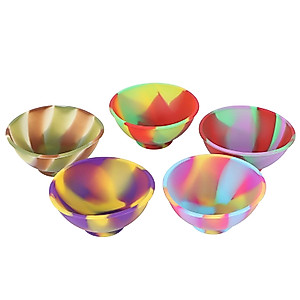 Cabilock 5pcs Rice Bowls Silicone Bowls Storage Bowls Seasoning Bowl Small Silicone Bowls (Mixed Pattern)