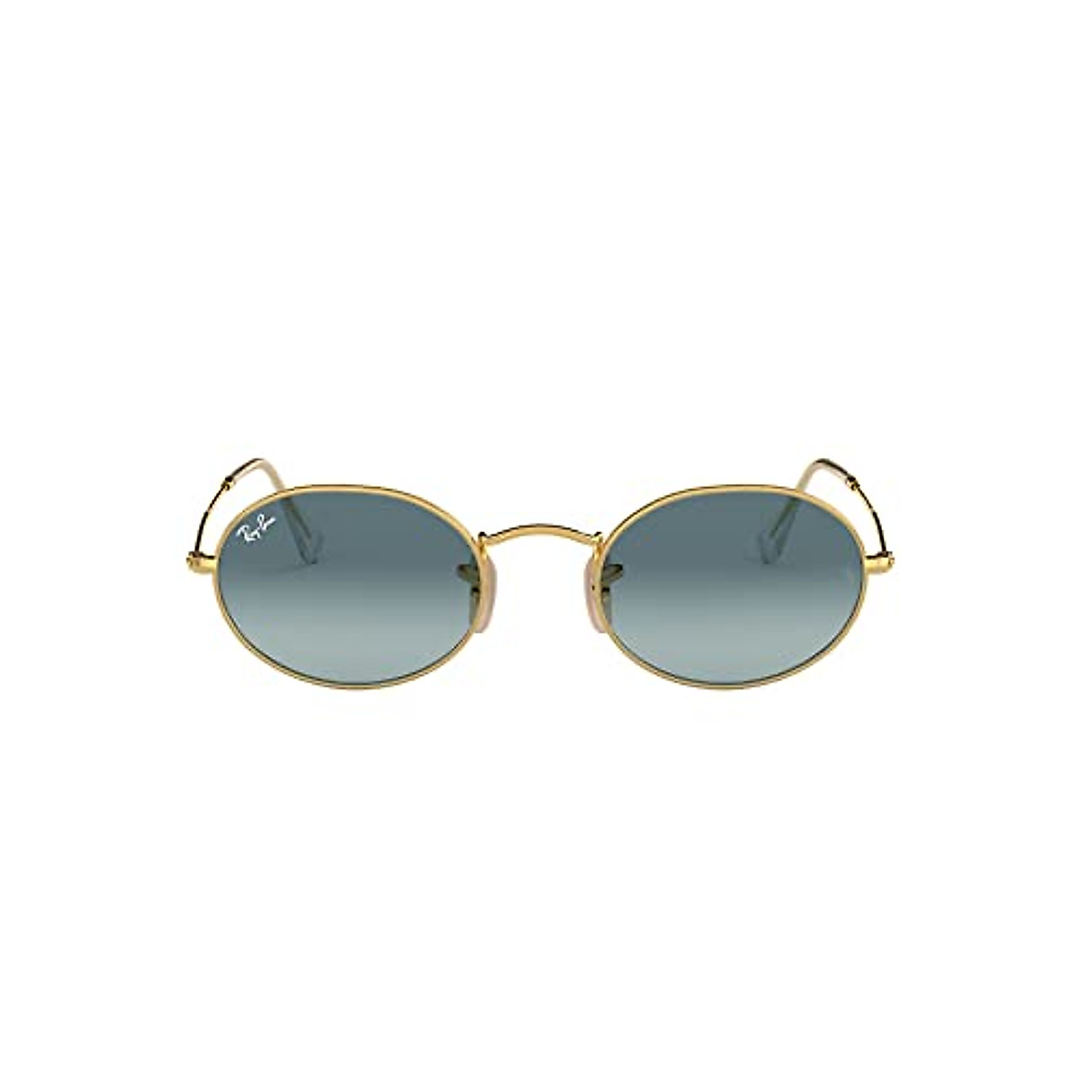 Ray-Ban RB3547 Oval Sunglasses, Gold/Blue Gradient Grey, 51 mm