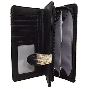 Shag Wear Babies of Africa Large Animal Safari Wallet for Women and Teen Girls Vegan Faux Leather 7" Black