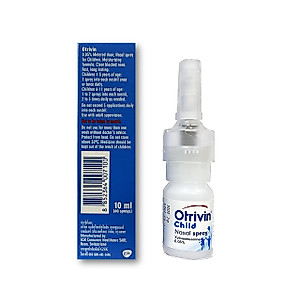 Otrivin child Nasal Spray 0.05% (60 Meterd dose, 0.33 Fluid ounzes) for Infant and Children Under 1 Year of Age and up to 6 Years of Age, Effective Unblocks Your Child's Nose Fast & Last for 12 Hours