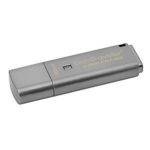 Kingston Digital 16GB Data Traveler Locker + G3, USB 3.0 with Personal Data Security and Automatic Cloud Backup (DTLPG3/16GB)