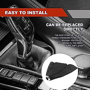 Vrasly Universal Car Shift Knob dust Cover Black, Shift Knob dust Cover Black PU Leather Manual/Auto Shifter Shift Boots Cover, Compatible with Most Car Truck,SUV