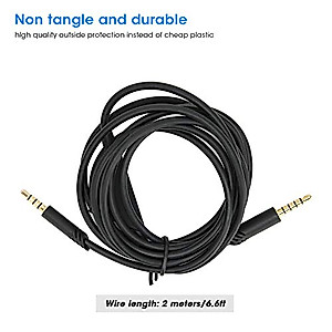 6.6ft Aux Cable, 3.5mm Headphone Cable with Tuning Gear HiFi Sound Auxiliary Cables for Logitech Astro A30, A40, A10 Headphone