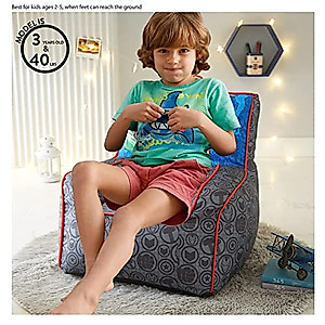 Idea Nuova Marvel Avengers Toddler Nylon Bean Bag Chair with Piping & Top Carry Handle, Large
