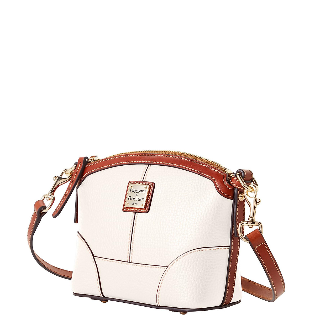 Dooney & Bourke Handbag, Pebble Grain Mini Domed Crossbody - White