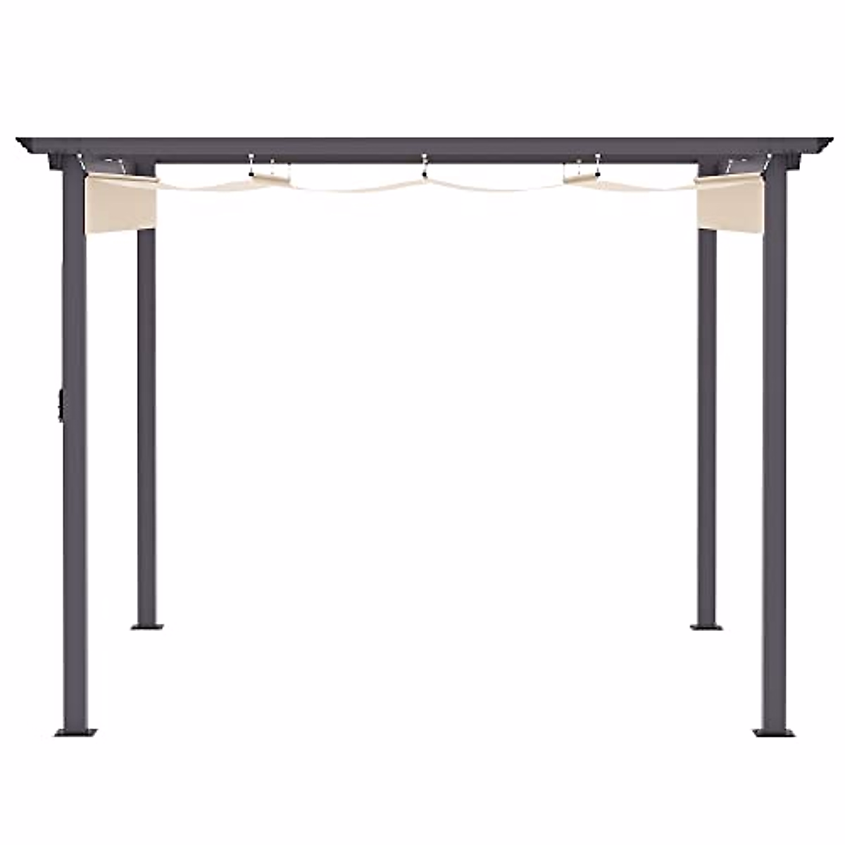 Outsunny 10' x 10' Retractable Pergola Canopy, Patio Gazebo, Sun Shelter with Aluminum Frame for Outdoors, Cream White