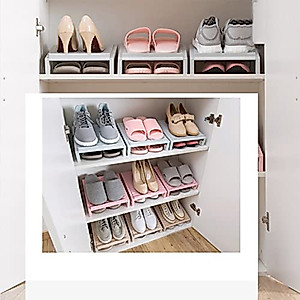 STOBAZA Heel Shoes Double-Layer Slots Bracket Home Footwear Adjustable Space Household Holder Stand Entryway Plastic Liftable Simple Kids Organizing Storage Sneakers Organizer High Saving