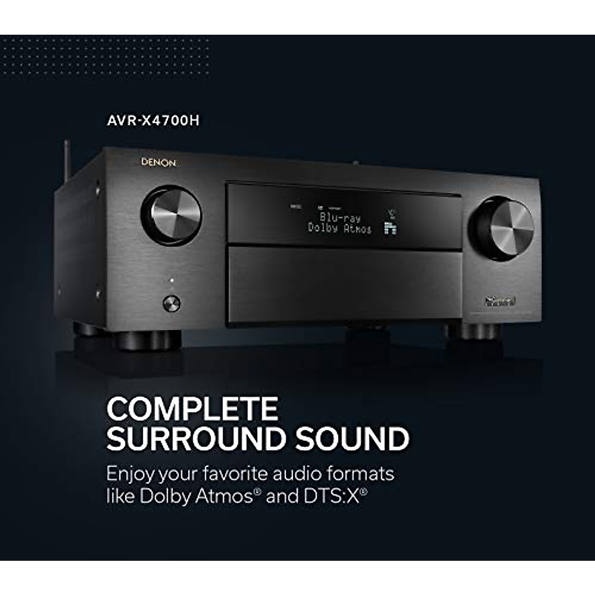 Denon AVR-X4700H 8K Ultra HD 9.2 Channel (125 Watt X 9) AV Receiver 2020 Model - 3D Audio & Video with IMAX Enhanced, Built for Gaming, Music Streaming, Alexa + HEOS