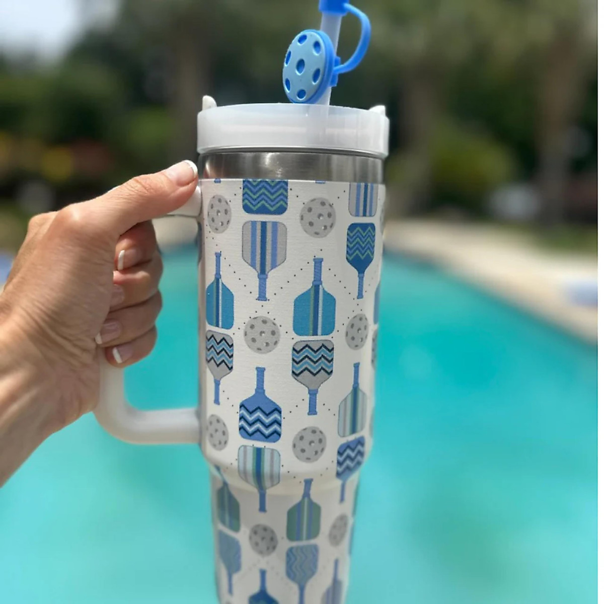 born to rally Pickleball Tumbler- 30oz (Blue)