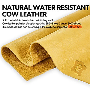 Vgo... 1Pair -30℃/-22°F or Above Cow Leather Warm Ski Gloves,Winter Snow Gloves,3M Thinsulate Waterproof Gloves(Size M,Black,CA2472FLWP)