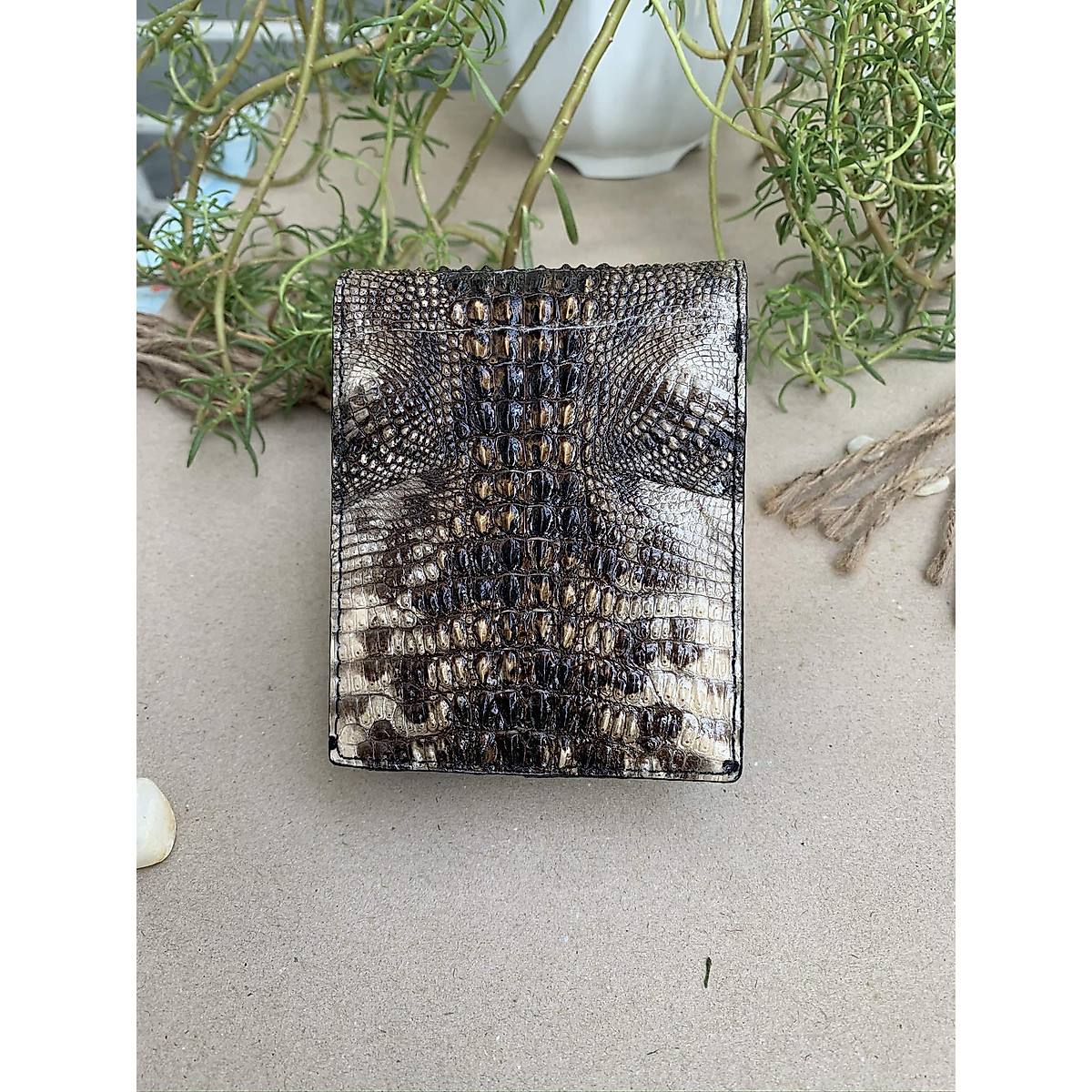 Genuine Original Crocodile Alligator Leather Skin Bifold Wallet for Men