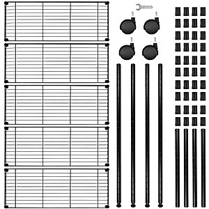 Simple Deluxe 5-Tier Heavy Duty Storage Shelving Unit,Black,36Lx14Wx60H inch, 1 Pack