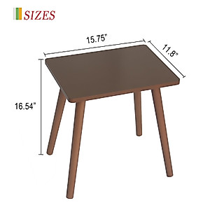 AWASEN Side Table, Small End Accent Table for Living Room Bedroom Office Small Spaces, Modern Small Side Table Nightstand with Solid Wood, Easy Assembly, (Brown)