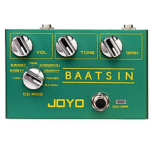 JOYO R-11 Baatsin Overdrive Distortion Bundle with R-14 Atmosphere Reverb for Electric Guitar Effects Most Frequently Combination Budget Pedals