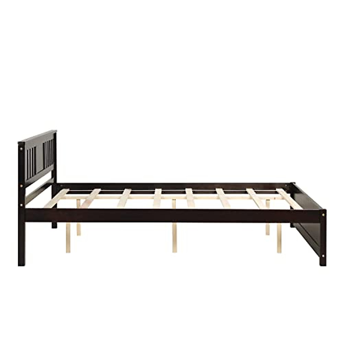HAUSHECK Queen Bed Frame w/Headboard, Modern Platform Bed with 12" Under Storage Space, Queen Wood Bed Frame No Box Spring Needed for Kids, Teen, Adults, Wooden Slats Support Mattress Foundation