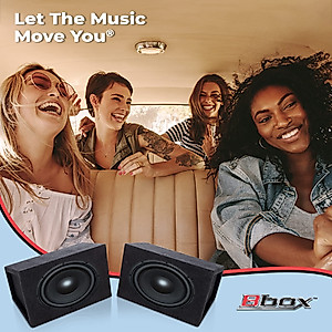 Atrend Bbox Pro Audio Tuned Car Speaker Boxes & Enclosures - 6x9 Speaker Box for Great Sound Quality for Home & Vehicle- Nickel Finish Speaker Terminal w/ 18 Gauge Audio Cables- Set of 2- Charcoal