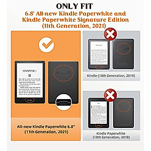 MoKo Case for 6.8" Kindle Paperwhite (11th Generation-2021) and Kindle Paperwhite Signature Edition, Slim PU Shell Cover Case with Auto-Wake/Sleep for Kindle Paperwhite 2021, Flowers