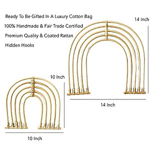 BEBE BASK Rattan Rainbow Nursery Decor Set of 2 - Handmade - Rainbow Decor for Girls Room - Wall Decorations