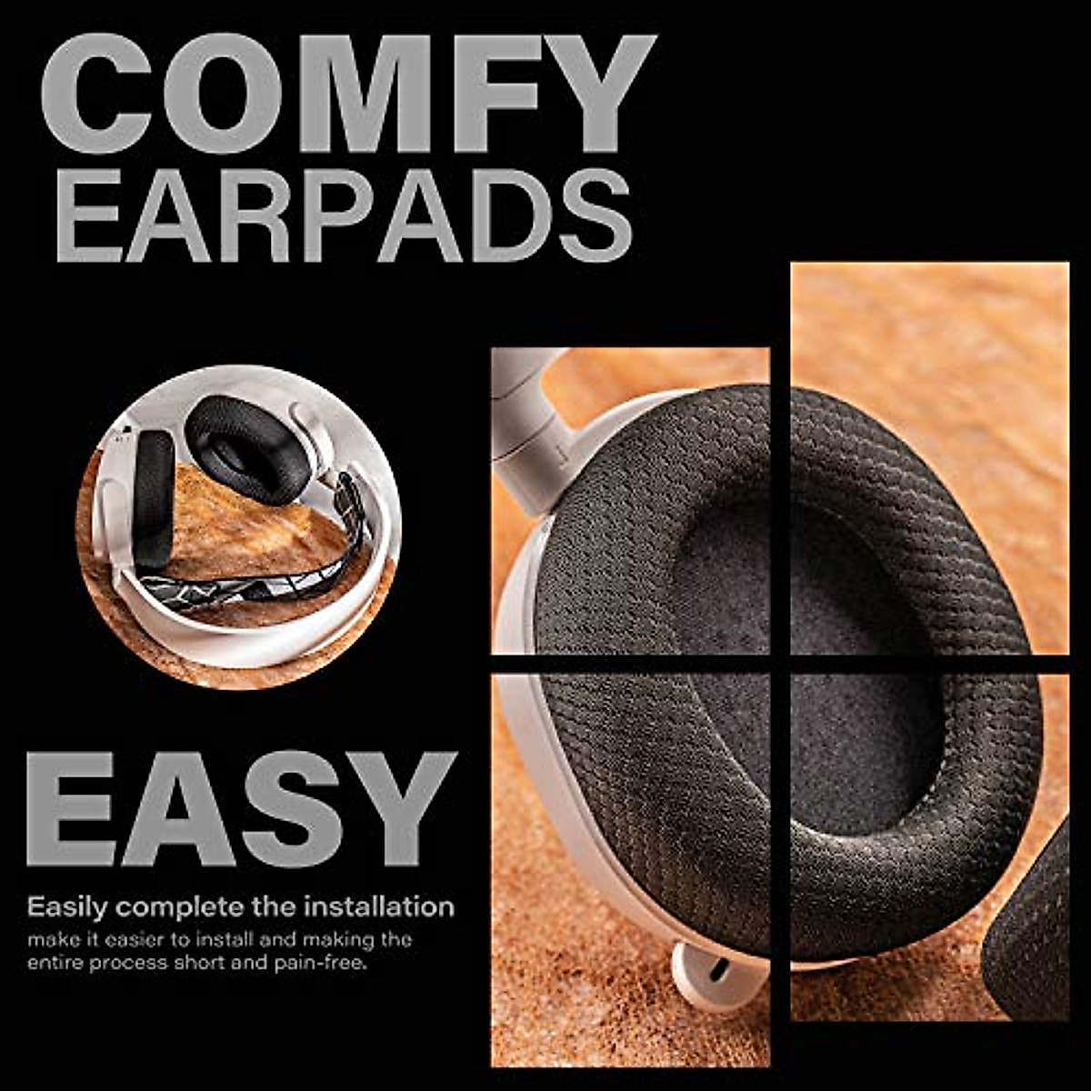 Arctis Cooling Gel Ear Cushions - Compatible with Arctis 7/5/3/1, Arctis Pro, Arctis 7X / 9X Headphones I Cooling Gel Memory Foam Earpads I Black