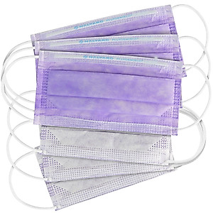 HALYARD FLUIDSHIELD 1 Disposable Procedure Mask w/SO SOFT Lining and SO SOFT Earloops, Lavender, 25868 (Box of 50)