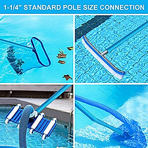BLIKA 16.5FT Blue Aluminum Telescopic Swimming Pool Pole, 1.30mm Thickness, Pool Pole Telescopic, Pool Poles for Cleaning