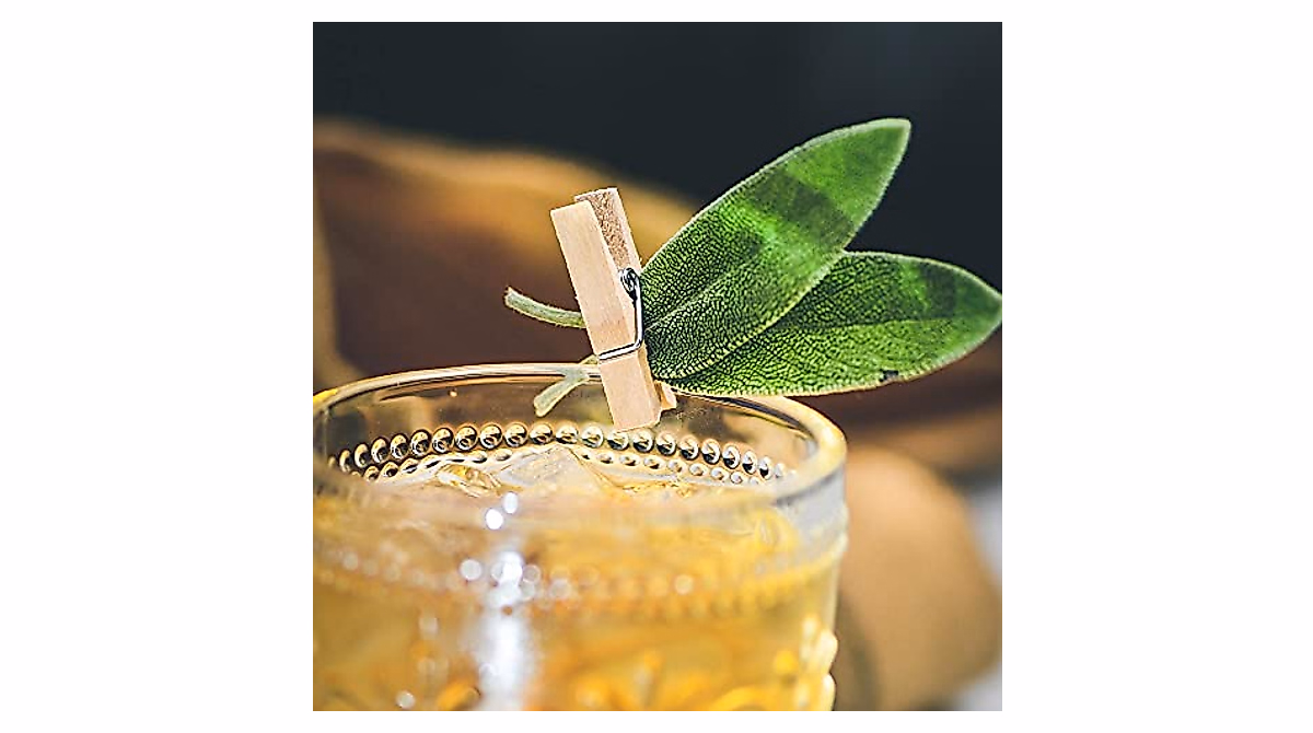 All-Natural Wooden Cocktail Garnish Clips - 100 Pack