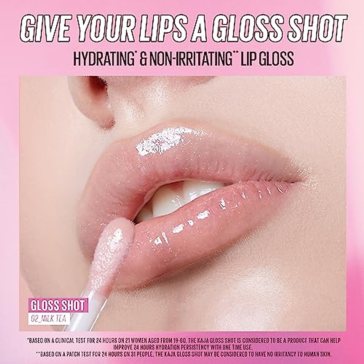 Kaja Lip Gloss - Gloss Shot | with Jojoba Oil, Tinted Shimmer, Hydrating, Non-sticky, Juicy, Nude, Plumper Looking Lips, 02 Milk Tea, 0.14 Fl Oz