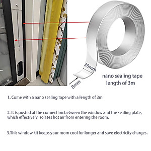 FFXWTSF Portable AC Window Kit, Air Conditioner Window Kit with Coupler Adjustable Window Seal Suitable for 5.9"/15cm Hose…