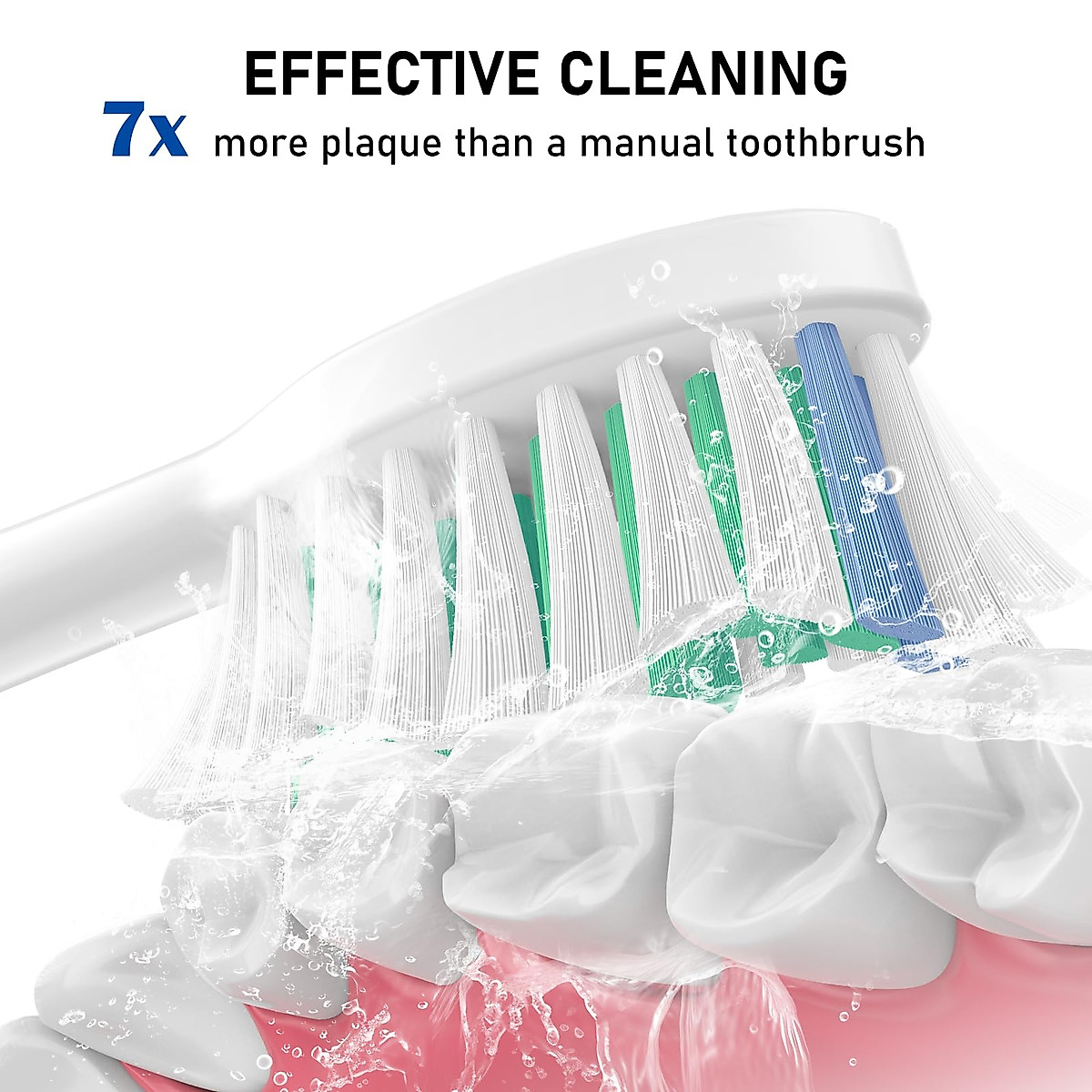 Toothbrush Heads for Philips Sonicare Replacement Brush Heads with Protective Cover Soft Dupont Bristles Electric Toothbrush Replacement Heads for Oral Health, 8 Pack