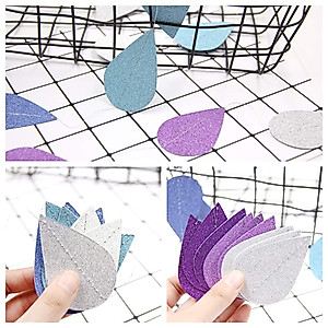 Lauthen.S Raindrop Garland, 38ft Glitter Paper Garland for Baby Shower Birthday Wedding Backdrop Party Hanging Decoration Nursery Home Ornaments Purple