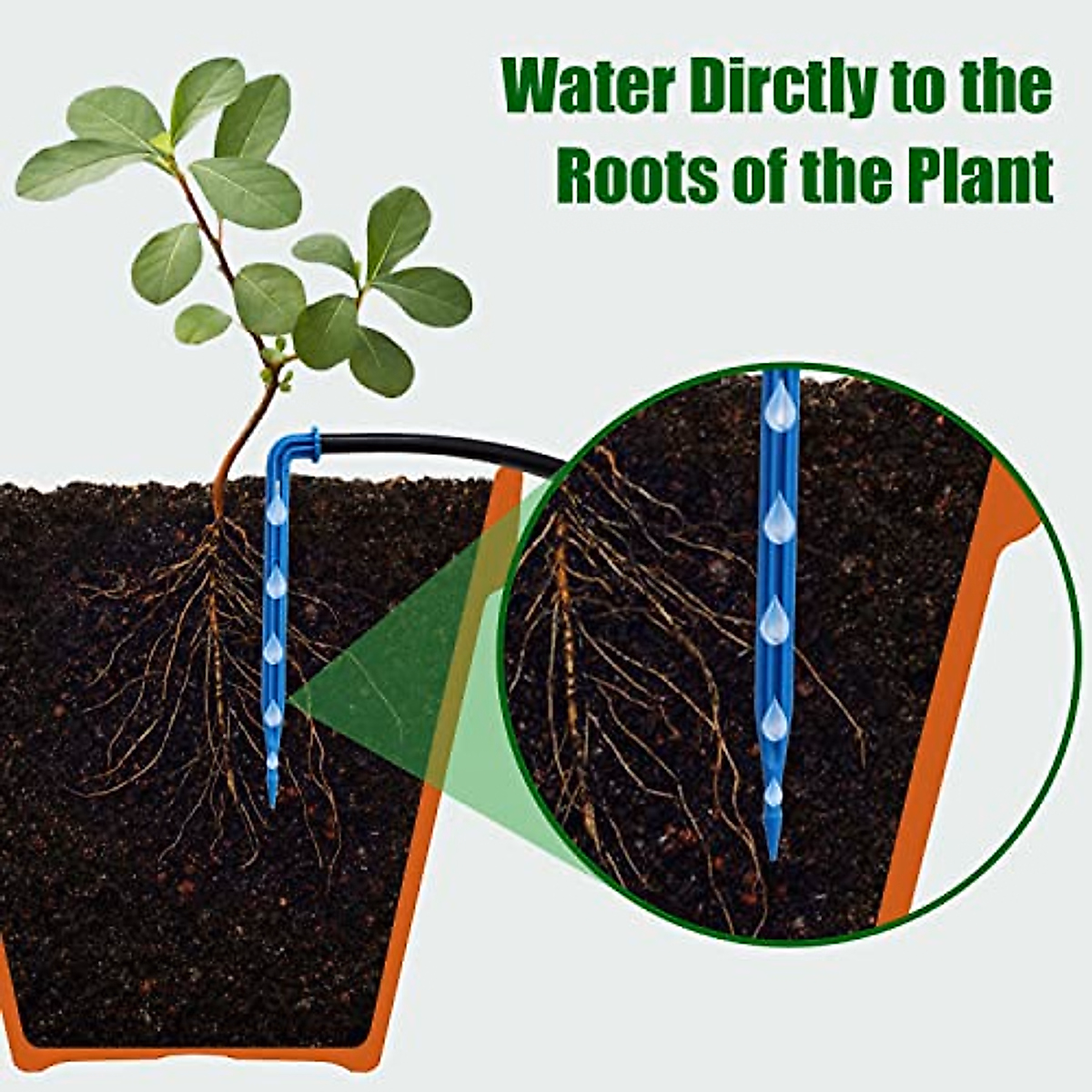 Drip Irrigation Kit - Solar Automatic Plant Self Watering Devices, JIYANG Solar Powered Auto Easy DIY Watering System Supported 15Pots, 6Timing Modes for Plants on The Balcony, in The Plant Bed, and Green House