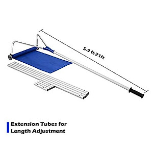 DORTALA 20FT Snow Roof Rake, Adjustable Telescoping Snow Shovel Rake, Practical Lightweight Roof Rakes for Snow Removal, Ideal for Long or Low-Pitched Roofs Snow Removal