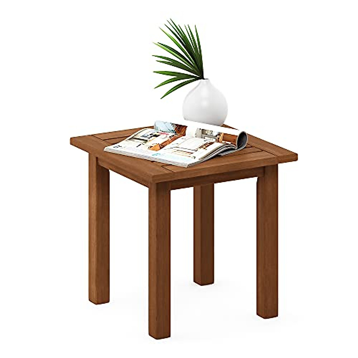Furinno FG18506 Tioman Hardwood Patio Furniture Outdoor End Table, Natural