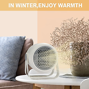 Portable Small space heater for indoor use, Fast Heating Ceramic 1000W mini personal Heater with Heating and Fan Modes for Room, Bedroom, Office and Indoor Use,White